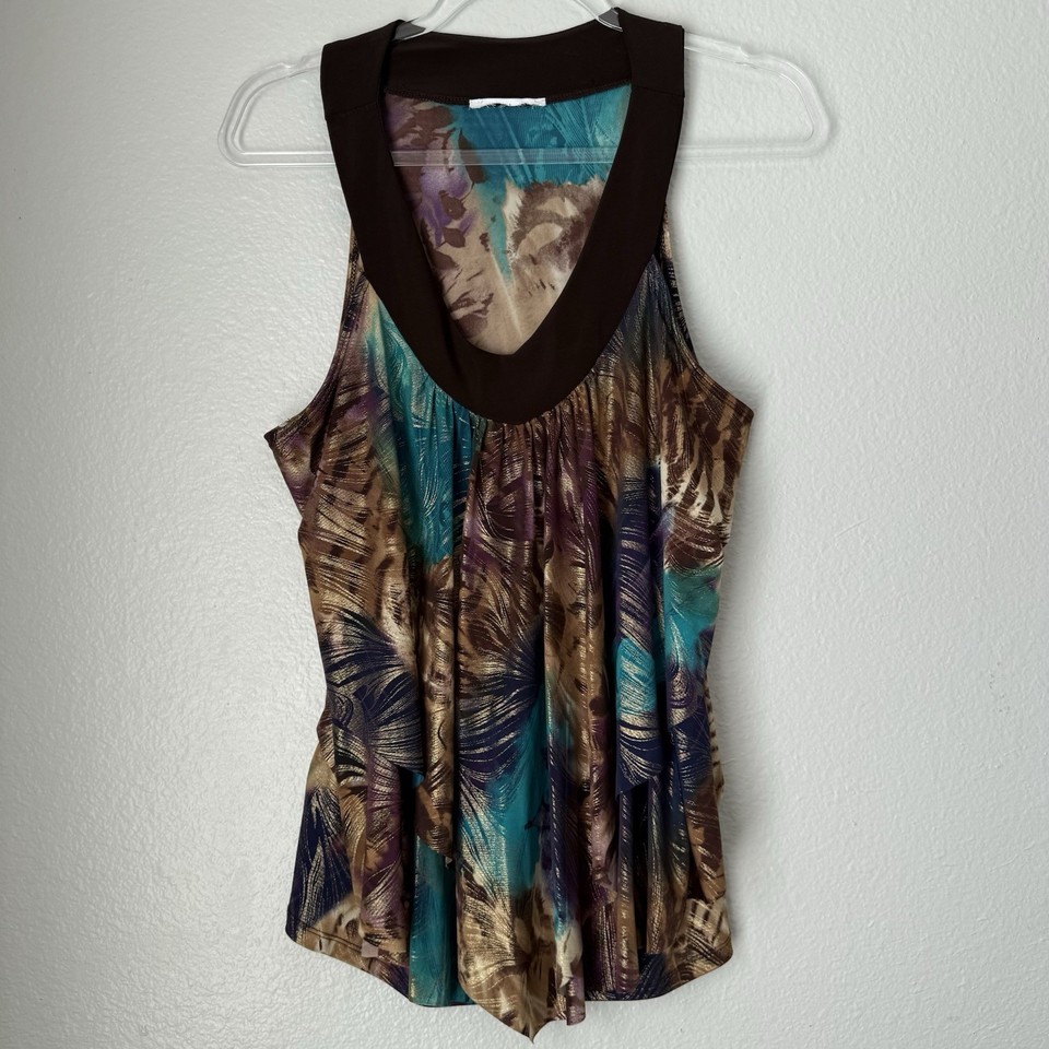 Y2K Brown Teal Tank Top XL Vintage Mermaid Core Fairy Whimsy USA | eBay