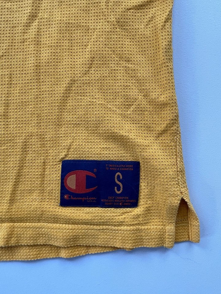 Champion Men's Yellow C Logo Athletic Tank Top Size S Retro | eBay UK