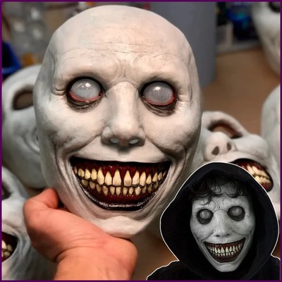 Horror The Exorcist Smiling Face Demon Mask Cosplay Evil Creepy Ghost ...