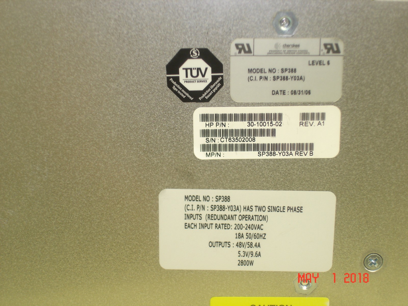 30-10015-02 HP 48VDC DUAL FEPS POWER SUPPLY ALPHASERVER GS1280 M32 ROHS ...