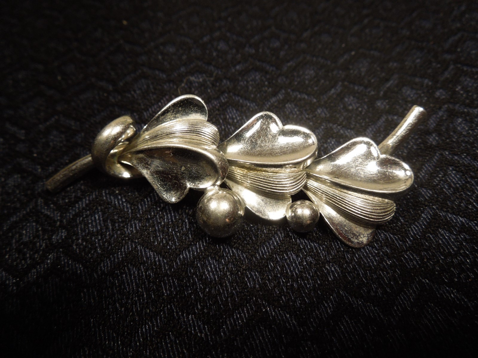 Vintage Designer Signed FORSTNER Sterling Silver Flower/ Leaf Pin ...