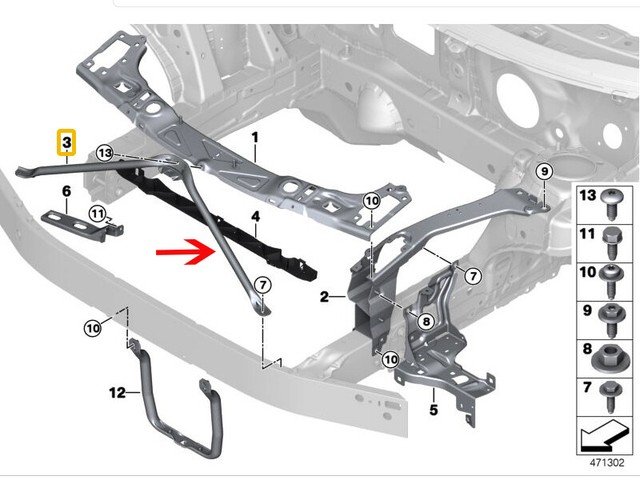 BMW 2 GT F46 Front Panel V-strut 51647434549 Genuine for sale online | eBay