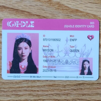Miyeon Official ID Card (G)I-dle 6th Mini Album I Feel Genuine Kpop | eBay