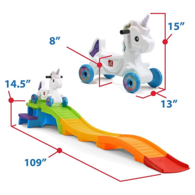 Toddlers Step2 Unicorn up & down 9 ft Roller Coaster Ride-On Toy Xmas ...
