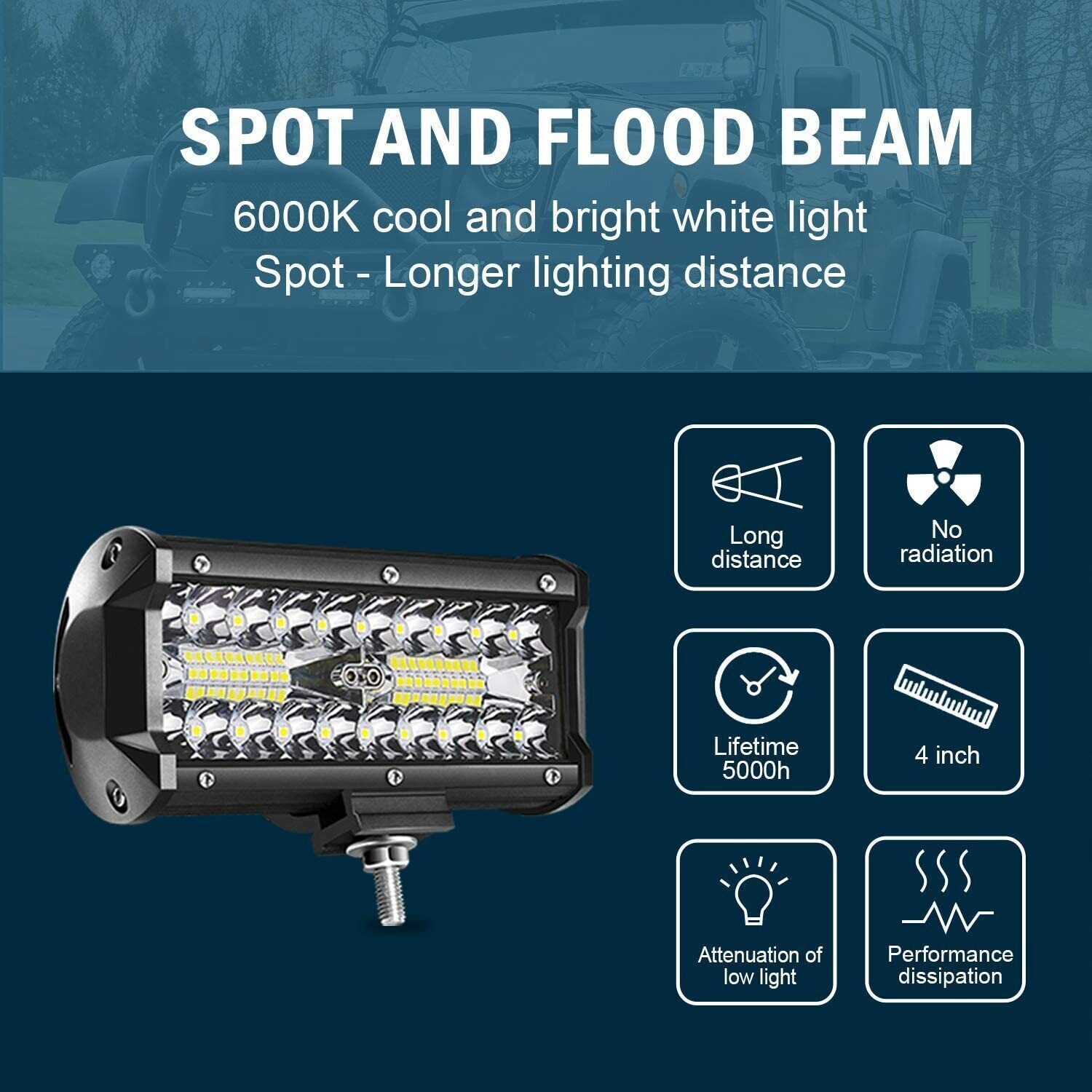 7" LED Marine Lights Pods Pontoon Boat HeadLights Spreader Docking ...