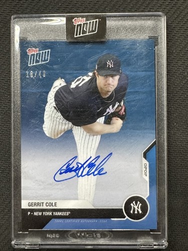 Gerrit Cole 2020 Topps Now Blue Autograph Yankees Postseason Auto #OD ...