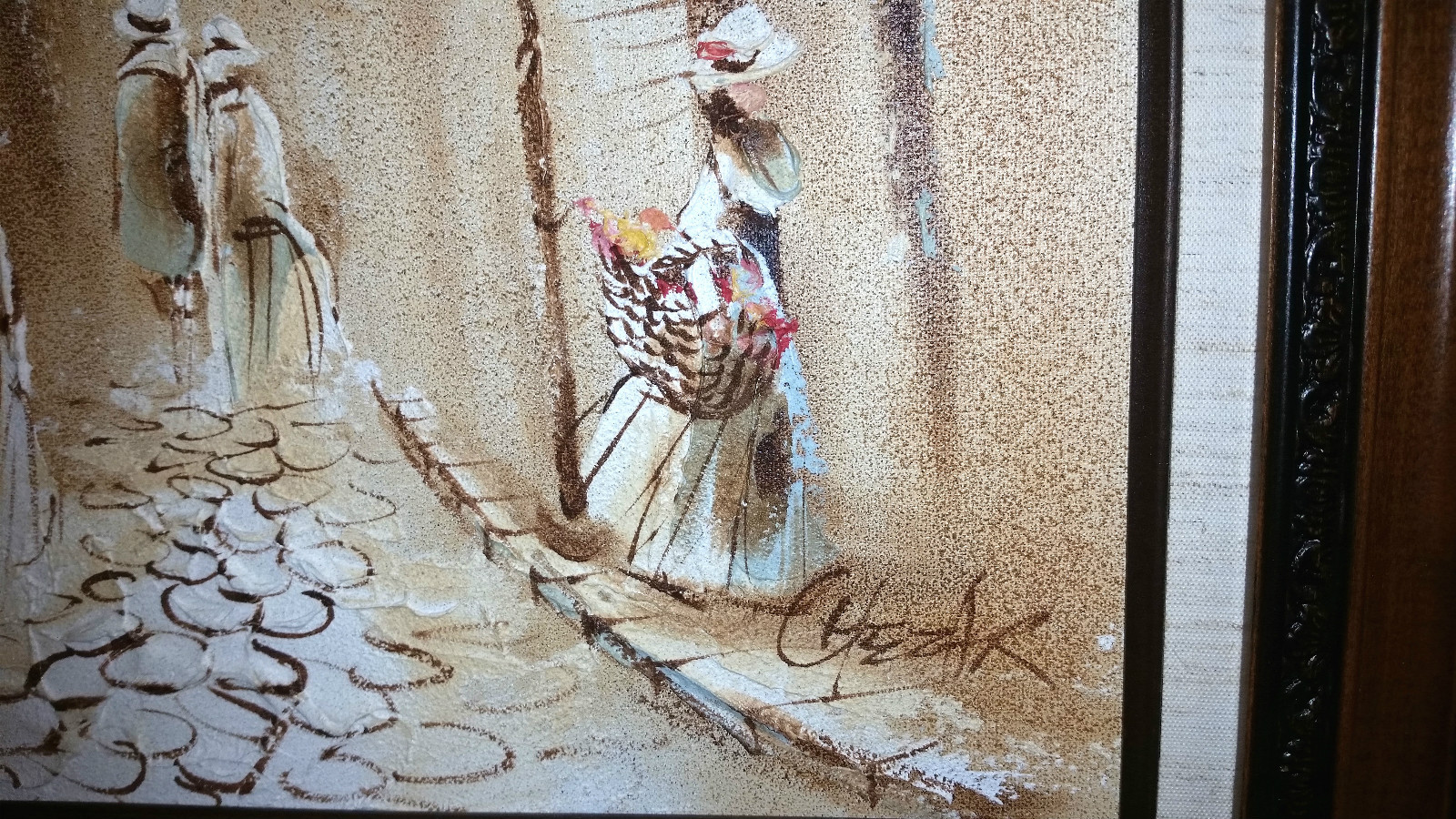 Boris Chezar (1913-2008) Original Oil/Sand Painting (SIGNED) 27"x 24 ...