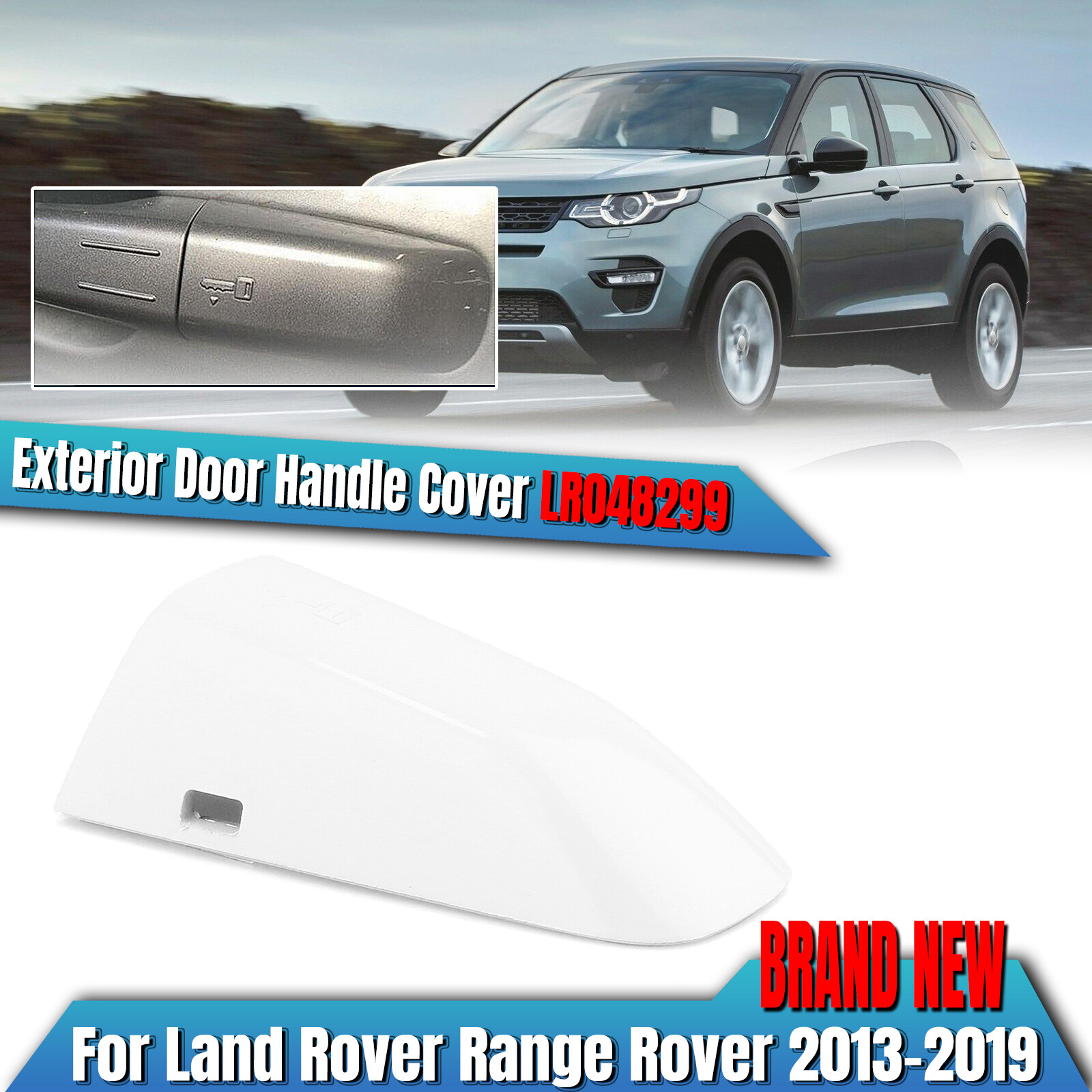 1Pc Left Door Handle Cap Cover For Land Rover Range Evoque Sport White ...