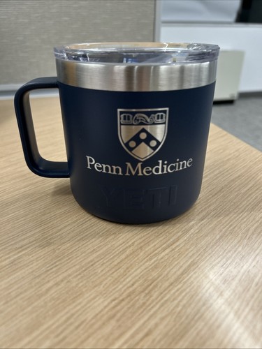 YETI 14 oz. Blue Stainless Steel Coffee Mug Top Handle Penn Medicine ...