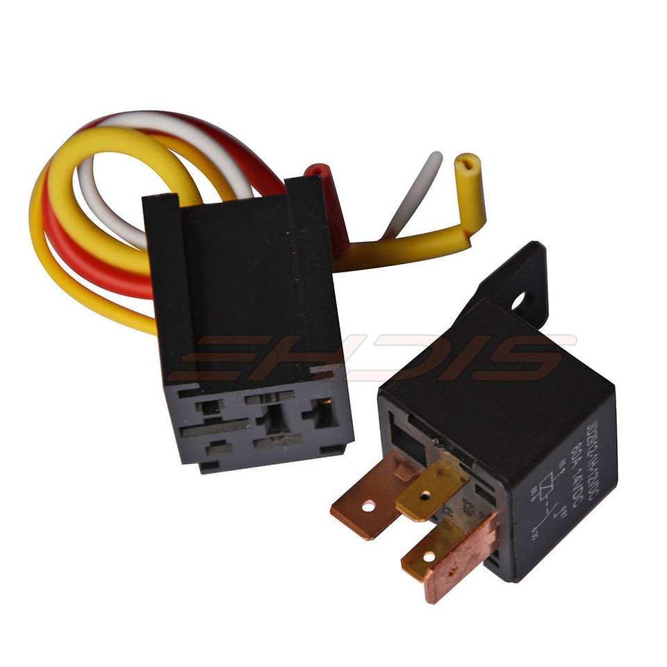 12PCS Car Relay 4Pin DC 12V 80A Normally Open SPST with Relay Socket ...