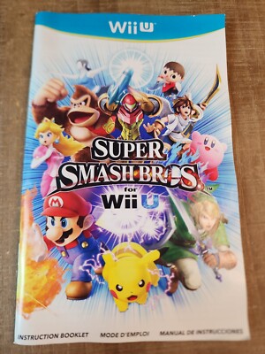 Super Smash Bros for Wii U Instruction Booklet Manual Book *ONLY* | eBay