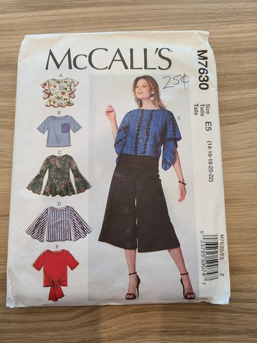 McCall's M7630 Size E5 (14-16-18-20-22) Uncut/Never Used | eBay