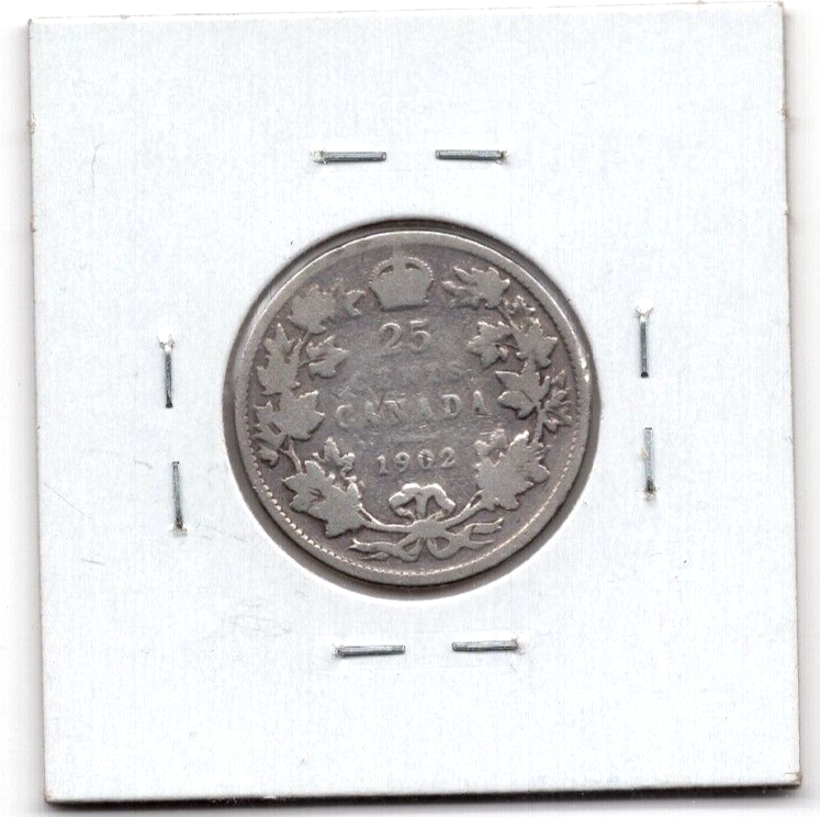 1902 Canada 25 Cents Silver Coin - Filler | eBay
