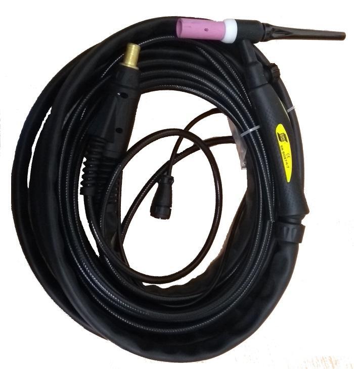 ESAB ET 17V 4Mtr Valved Tig Torch with 8 pin plug for ESAB REBEL 215 ...