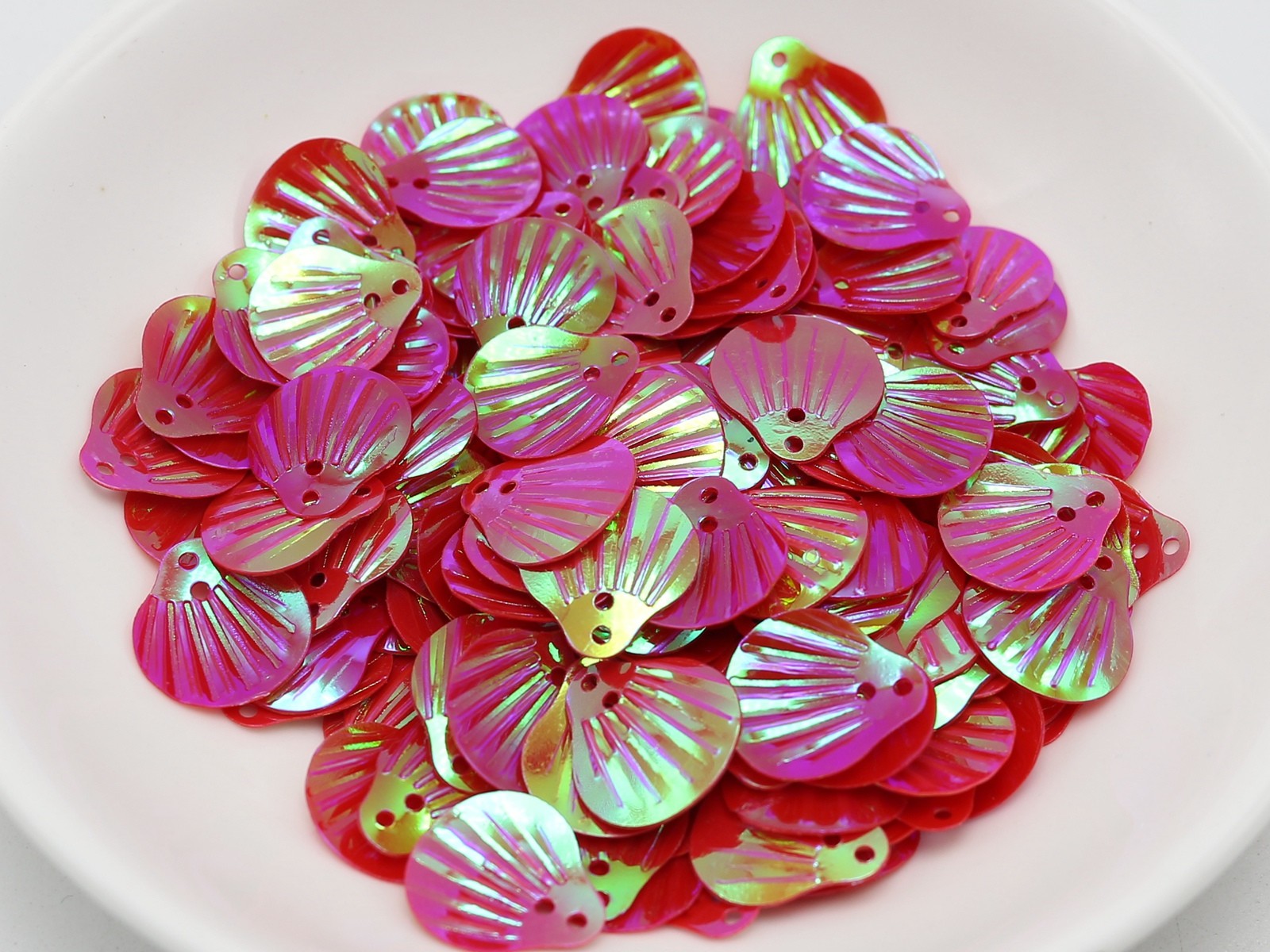 1000 Red Shell loose sequins Paillettes Top Hole sewing Wedding craft ...