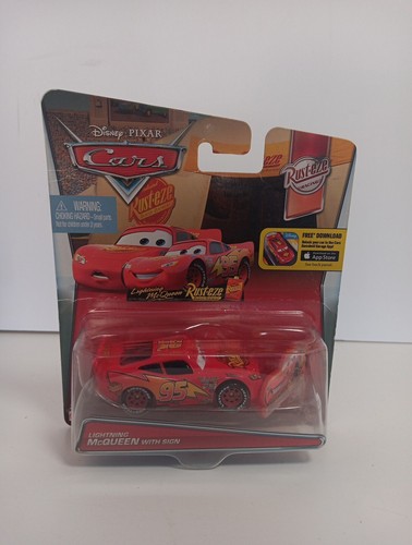 Disney Pixar Cars Lightning McQueen with Sign Rust-eze Racing Series 4/ ...
