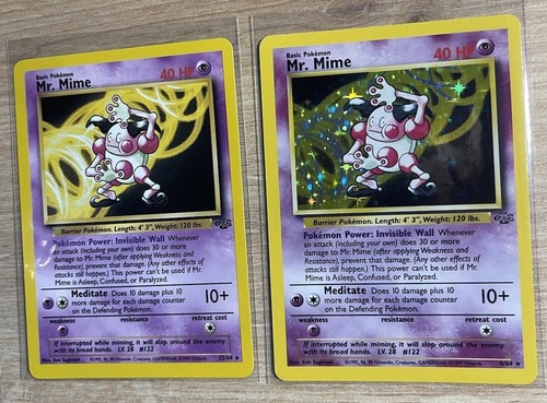 Pokémon Mr. Mime Jungle 6/64 Holographic & Non- Holo Vintage Rare card ...