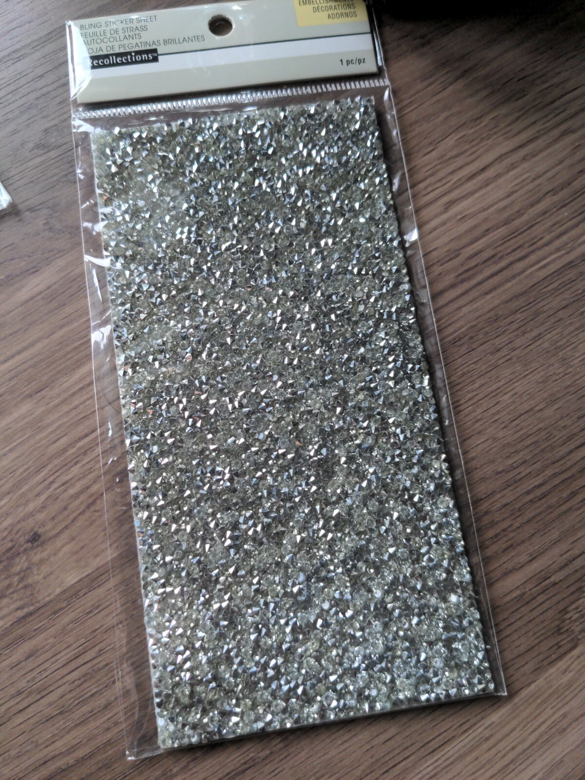 Bling Clear Silver Adhesive Gems Rhinestones 3.5" x 7" Gem Sticker ...