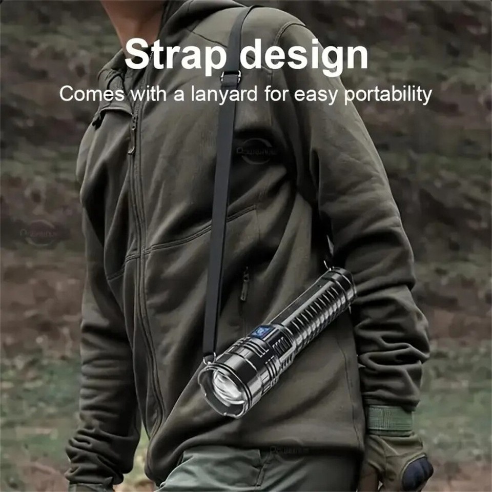 Super Bright LED Tactical Flashlights USB Rechargeabe Torch with ...