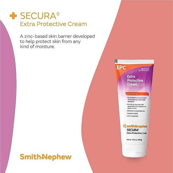 Smith & Nephew SECURA Extra Protective Cream (EPC) Skin Rash Protectant ...