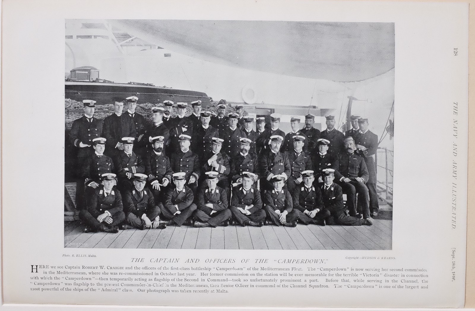 1896 BOER WAR ERA CAPTAIN ROBERT CRAIGIE & OFFICERS OF THE CAMPERDOWN ...