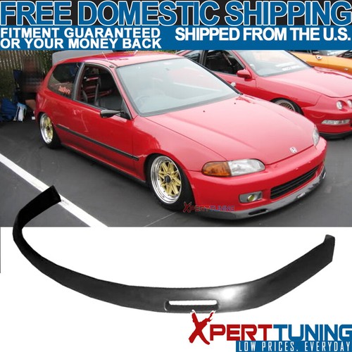 Fit 92-95 Honda Civic EG JDM BYS Style Front Bumper Lip Spoiler PU ...