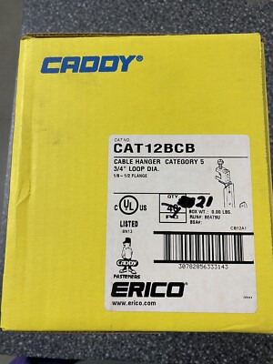 (Box of 21) CAT12BCB ERICO CADDY J-Hook Clamp: 3/4 in Max. Bundle Dia ...