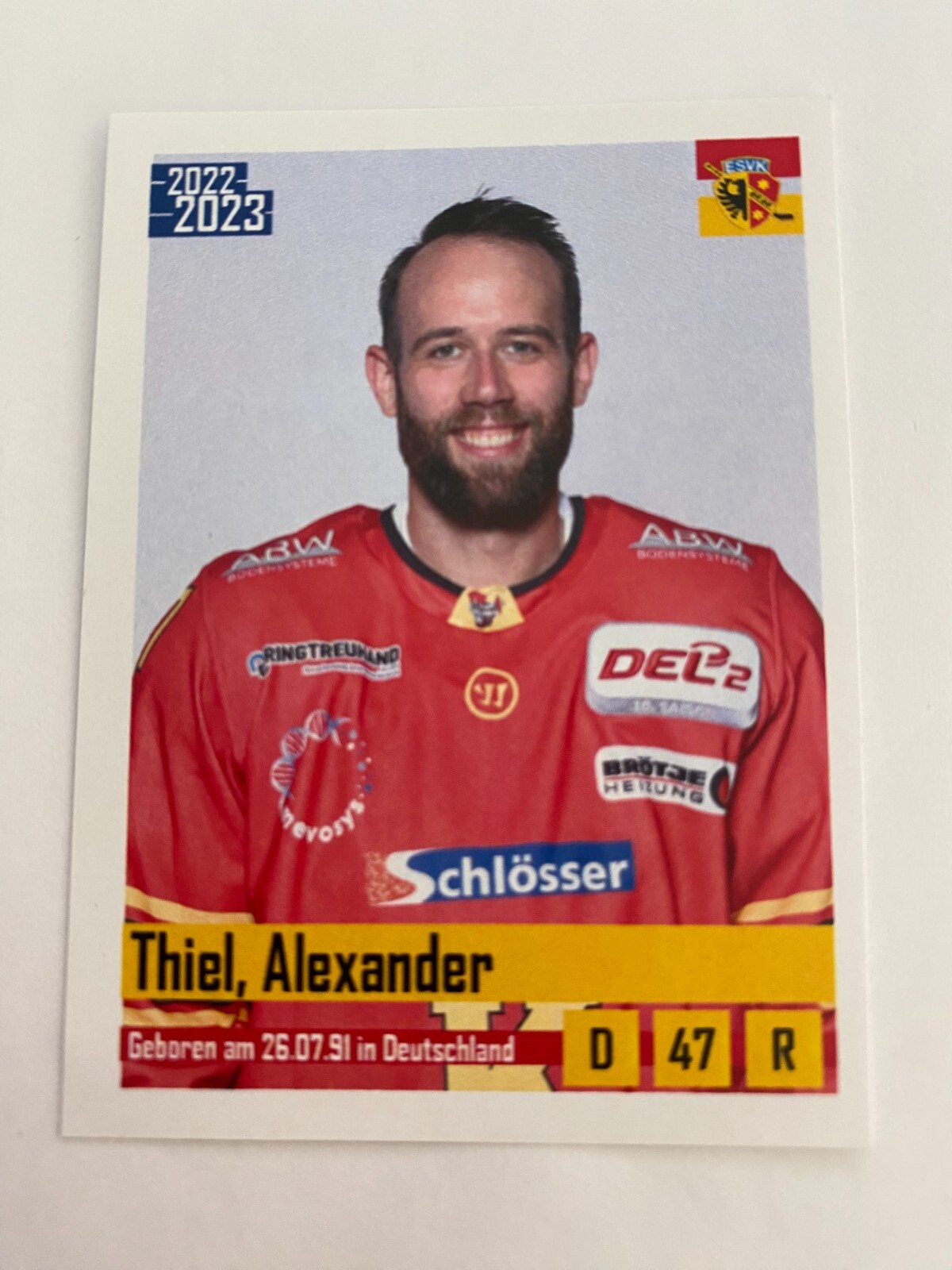 Alexander Thiel #191 Sticker DEL2 ESV Kaufbeuren Saison 22/23 | eBay.de
