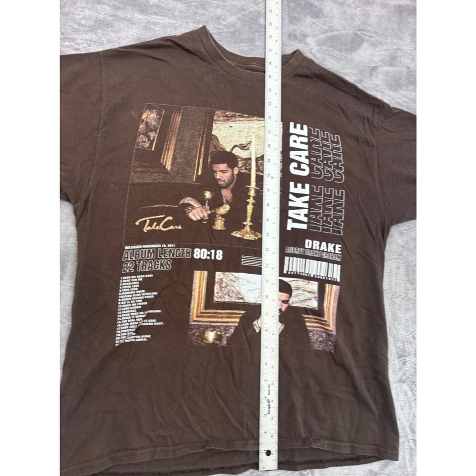 Large Black Drake Take Care 2012 Graphic Tee - Men's Hip-Hop Shirt ...