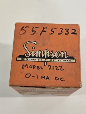 Simpson Model 2122 Panel Meter – 0–1 mA DC Milliamp Meter Cat. No ...