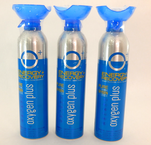 3 Pack CANS-O+ BIGGI OXYGEN PLUS Energy &Recovery 99.5% Pure O2 Oxygen ...