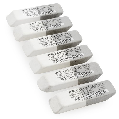 Faber-Castell Natural Rubber Eraser - Artist eraser - White and Grey | eBay