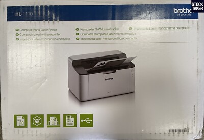 Brother HL-1110 A4 Mono Laser Printer USB (1 Page, 100% Toner & Drum ...
