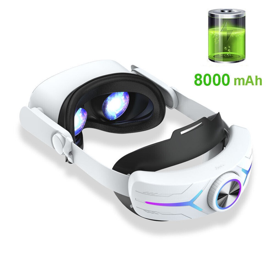 For Meta Oculus Quest 2 VR with 8000mAh Battery Elite Head Strap Band ...