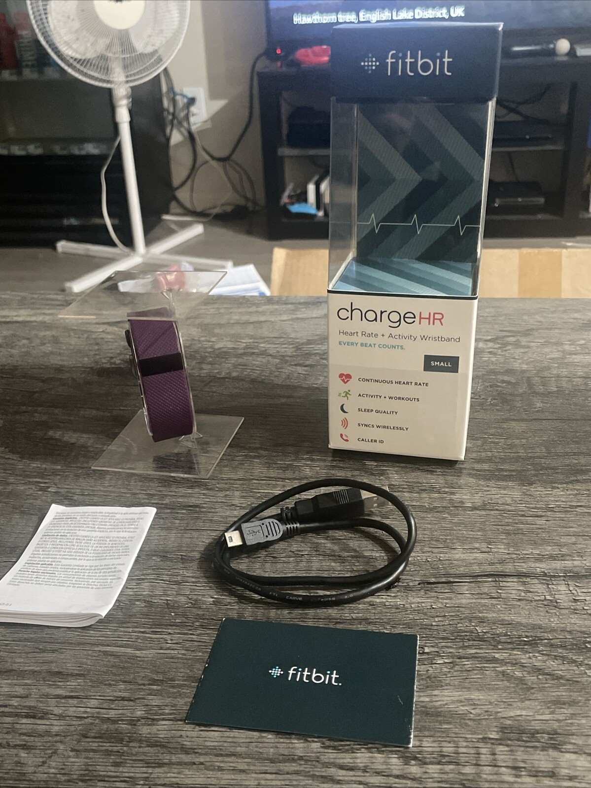 Fitbit Charge HR Wireless Activity Wristband-Purple,Small,Charger ...