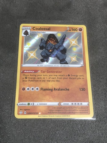 Coalossal (Shiny) SV069/SV122 Ultra Rare Shining Fates Pokemon TCG Card ...