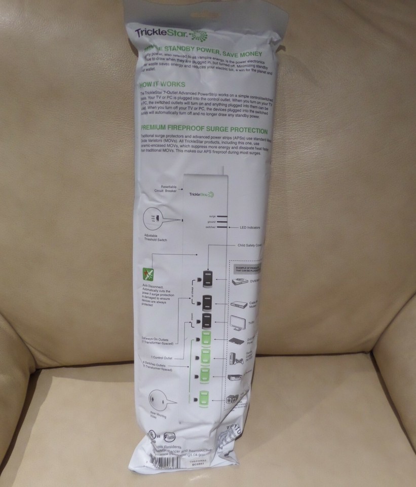 New TrickleStar 7-Outlet Advanced Power Strip | eBay