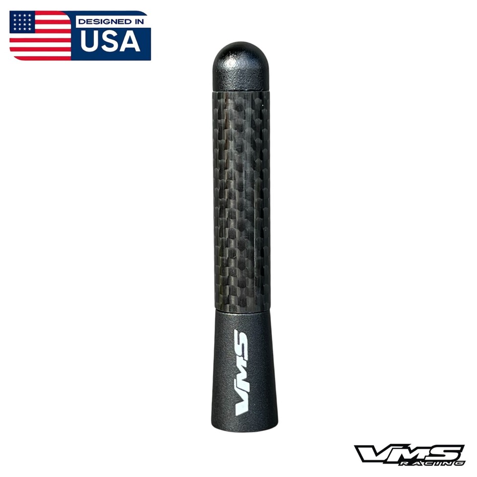 VMS BLACK 3" CARBON FIBER ALUMINUM SHORT ANTENNA KIT FOR 03-09 NISSAN ...