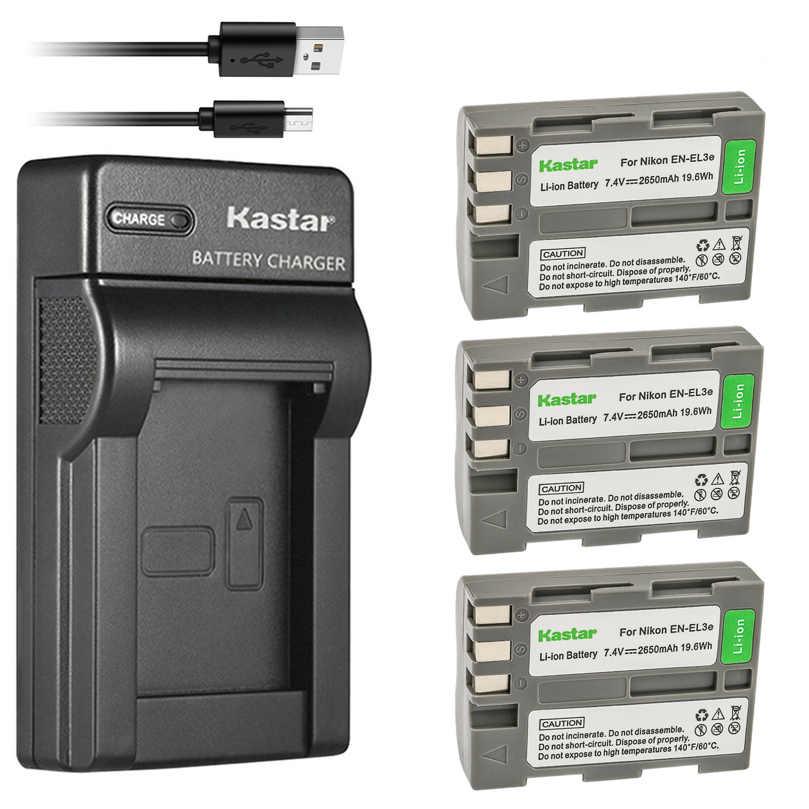 Kastar Battery Slim Charger for Nikon EN-EL3e MH-18a Nikon D300S DSLR ...