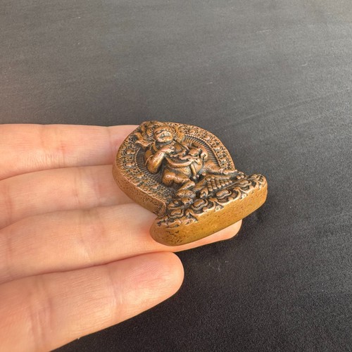 Old Chinese Tibetan Buddhism Red Copper Black God of Wealth Pendant ...