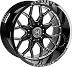 24" Hardcore Offroad HC104 Widow Gloss Black & Milled 24x12 8x180 -44mm ...