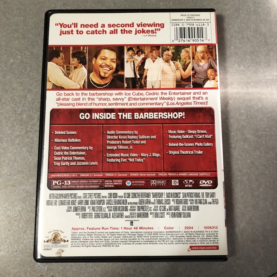 Barbershop 2: Back in Business (DVD, 2004, Special Edition) 27616905147 ...
