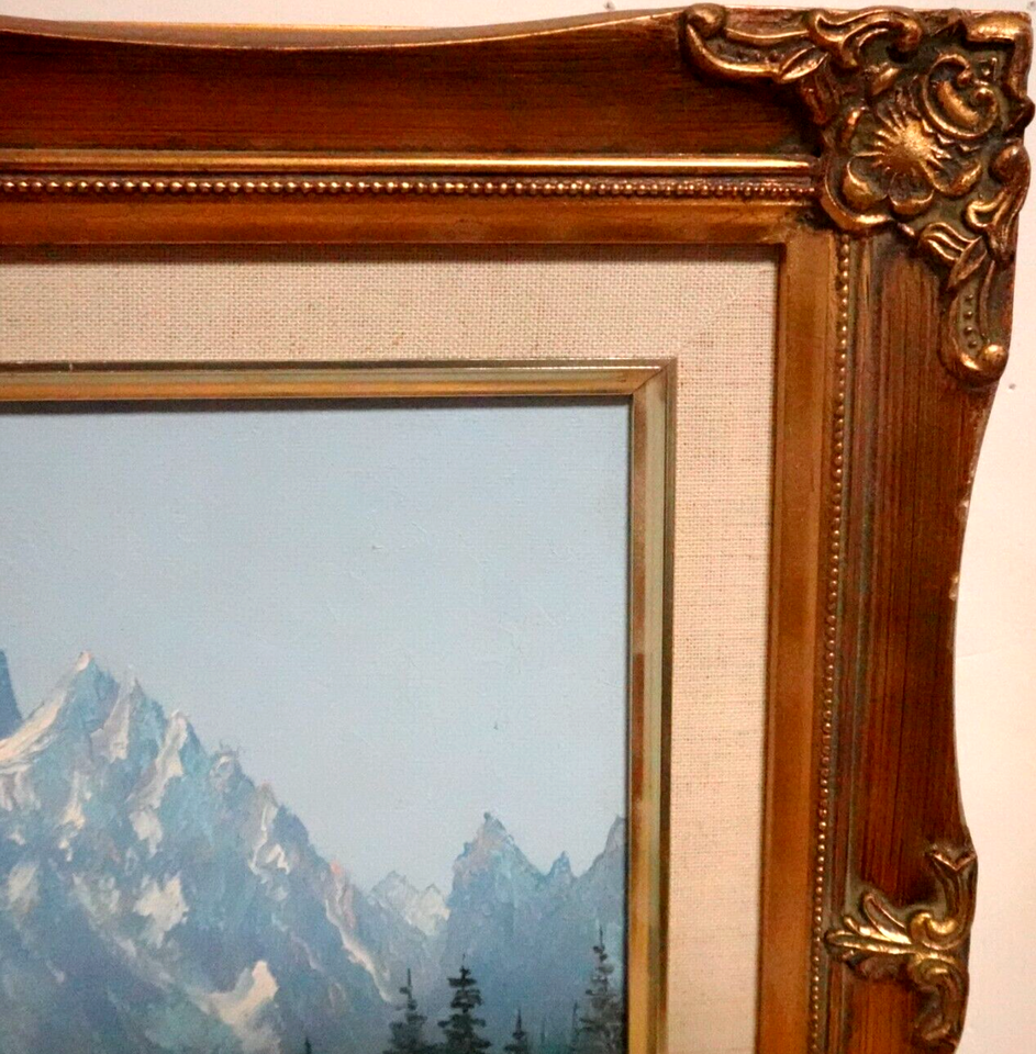 KEITH FAY ALONG JENNY LAKE ORIGINAL OIL ON BOARD MOUNTAIN LANDSCAPE ...
