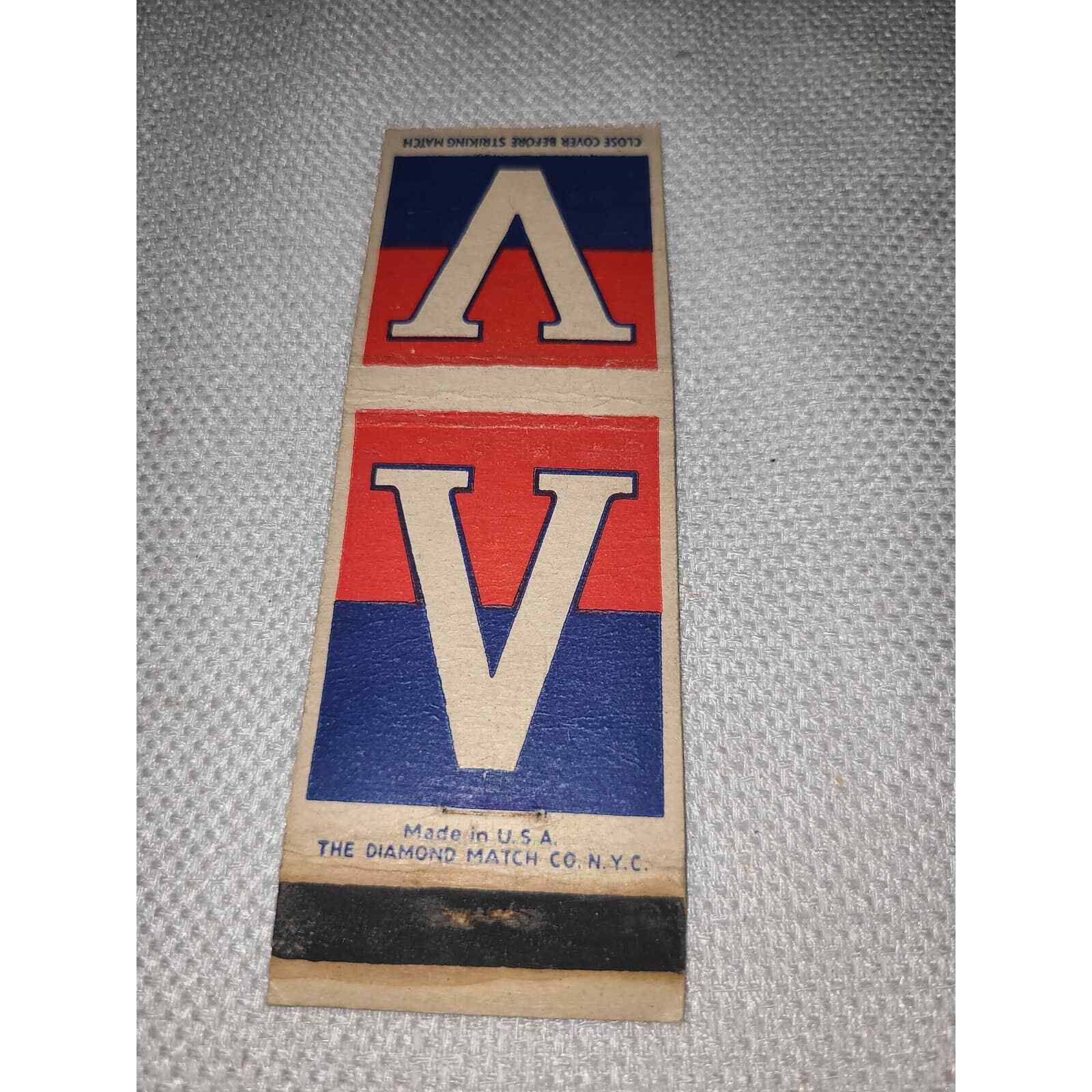 V for Victory Red White & Blue World War II Matchbook Cover | eBay