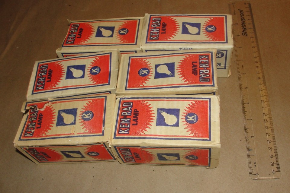 Lot of 6 Kenrad Ken-Rad 115-125V 40W Light Bulb RED NOS New Old Stock ...