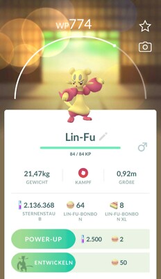 ️ Pokémon Lin-fu Mienfoo Tausch Pokedex #619 5. Generation Typ Kampf Go ...