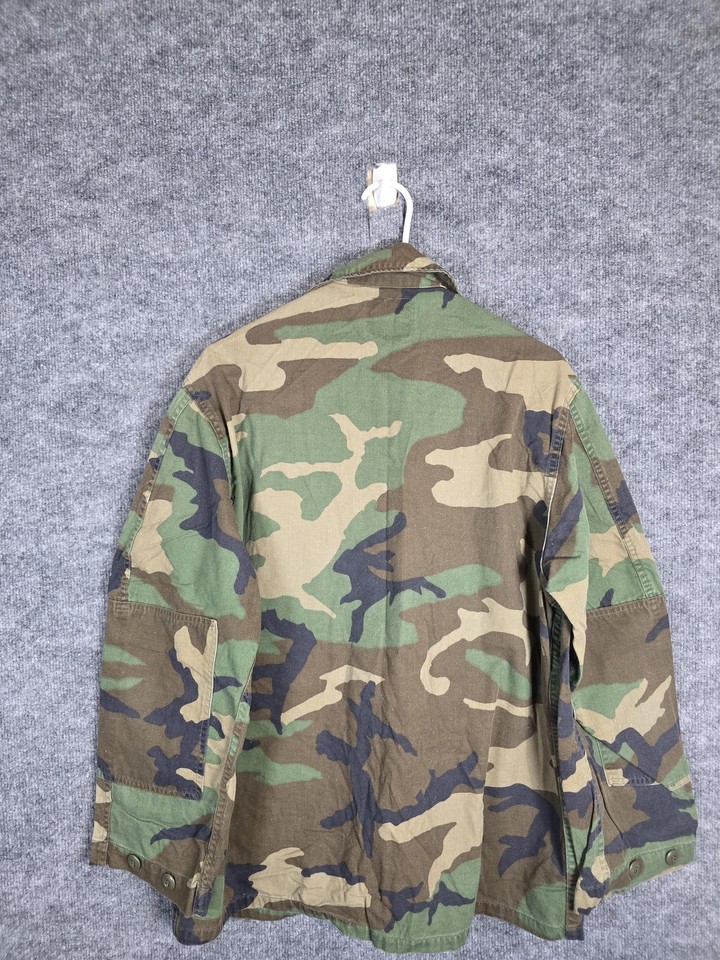 Vintage US Army BDU Combat Coat Jacket Mens Large Regular Woodland Camo ...
