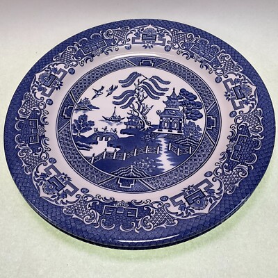 English Ironstone Tableware EIT Blue Willow Dinner Plates - England ...