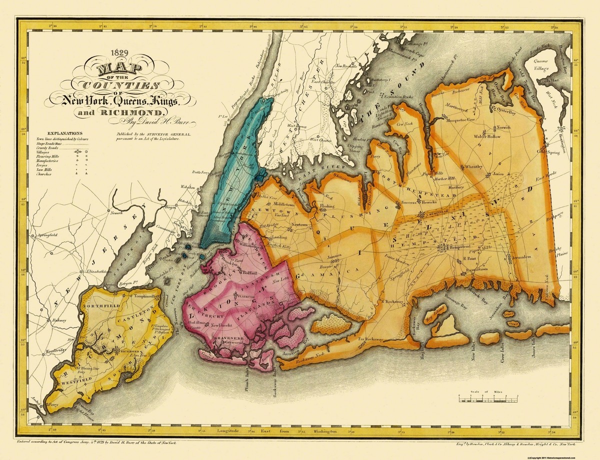 Ny Map With Counties And Cities