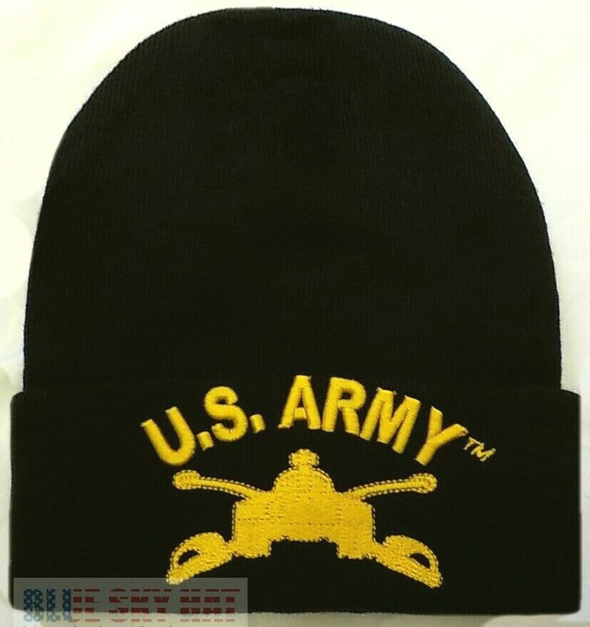 U.S. ARMY YELLOW ARMOR BRANCH SCHOOL CAVALRY M-26 TANK BEANIE WATCH CAP ...